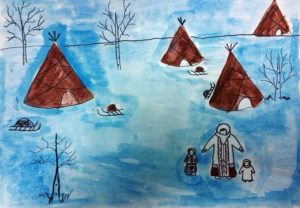 How to draw a tundra with pencils and paints: step-by-step instructions ...