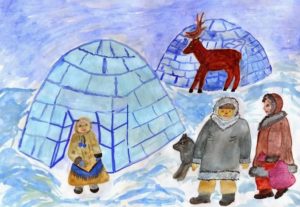 How to draw a tundra with pencils and paints: step-by-step instructions ...