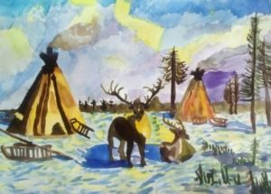 How to draw a tundra with pencils and paints: step-by-step instructions ...
