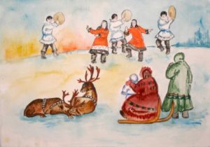 How to draw a tundra with pencils and paints: step-by-step instructions ...