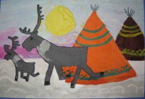 How to draw a tundra with pencils and paints: step-by-step instructions ...