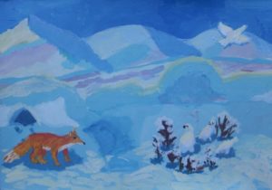 How to draw a tundra with pencils and paints: step-by-step instructions ...